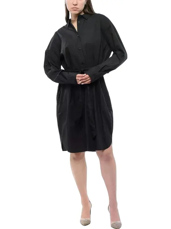 Woolrich Belted Long-sleeve Shirt Dress - Black