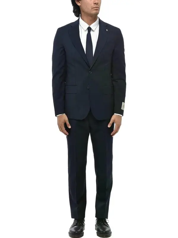 Corneliani Single-breasted Virgin Wool Suit - Blue