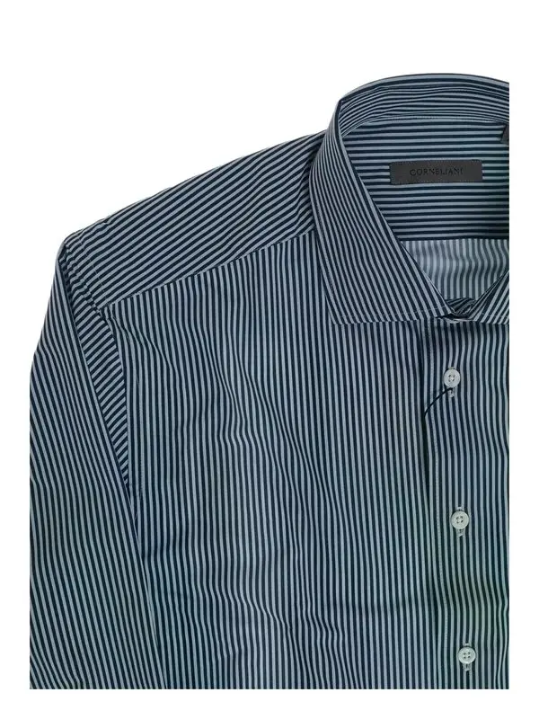 Corneliani Striped Long-sleeve Shirt - Blue