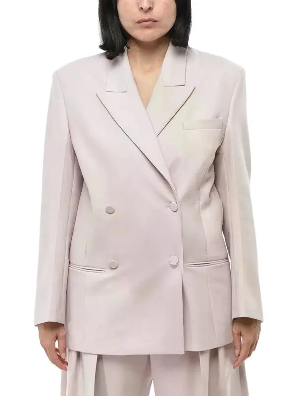 SUPER BLOND Double-breasted Oversized Blazer - Neutrals