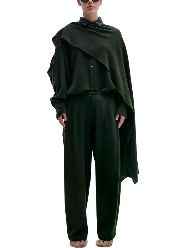 DARKPARK Georgia Detachable Scarf Shirt - Green