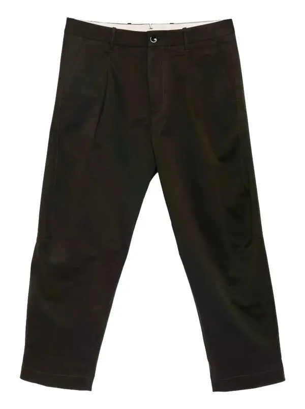 NINE:INTHE:MORNING Pleated Straight-leg Trousers - Brown