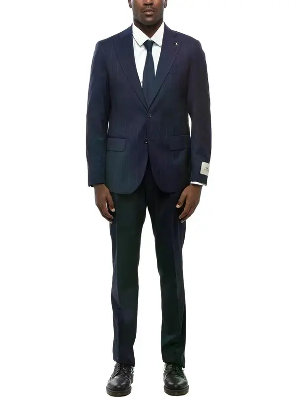 Corneliani Cc Collection Pinstriped Wool Suit - Blue