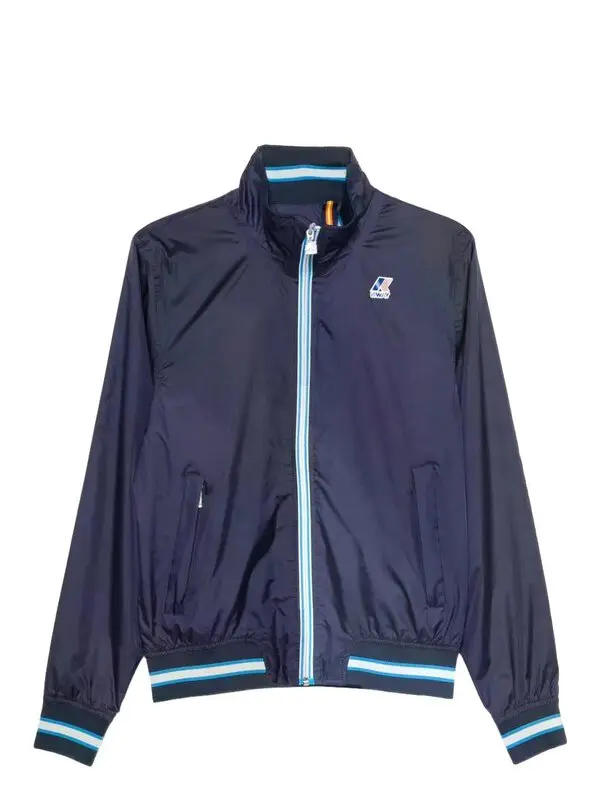 K-WAY Striped-trim Zip-up Jacket - Blue