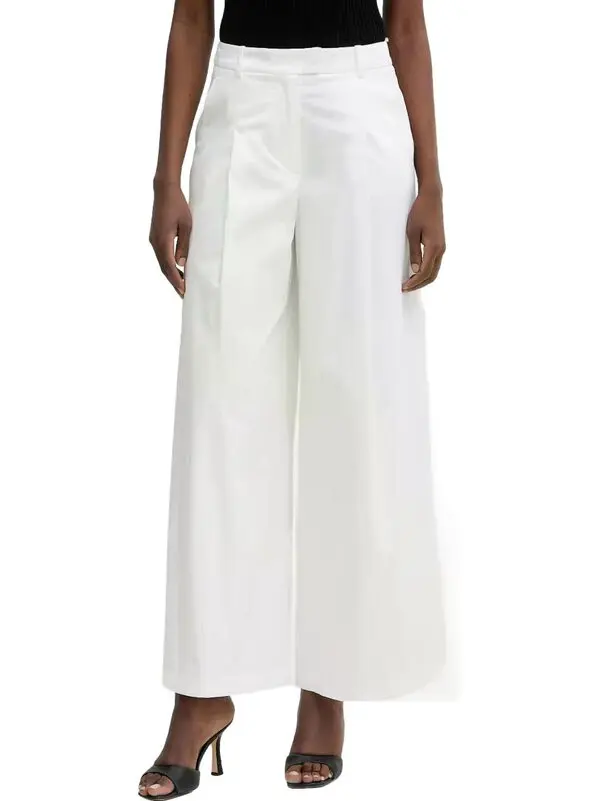 Luisa Spagnoli Pleated Wide-leg Trousers - White