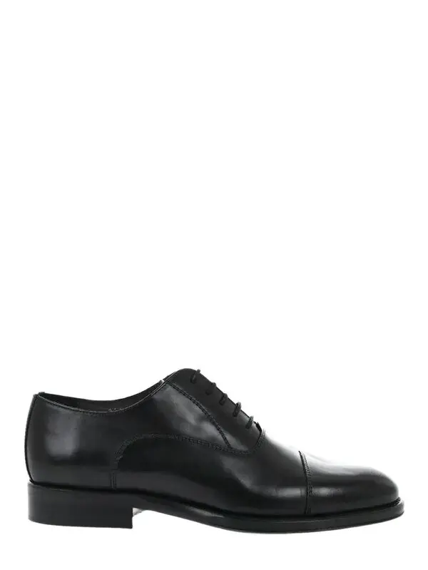 Corneliani Lace-up Leather Derby Shoes - Black