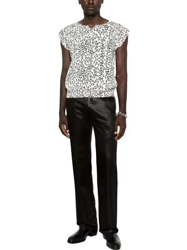 Balmain 2010s Leopard-pattern T-shirt - White