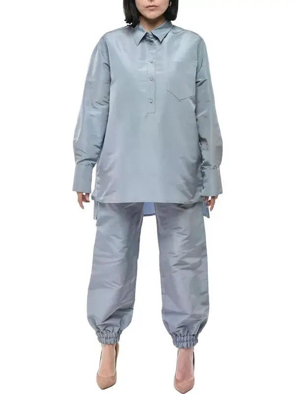 SUPER BLOND Oversized Silk-organza Blouse - Blue