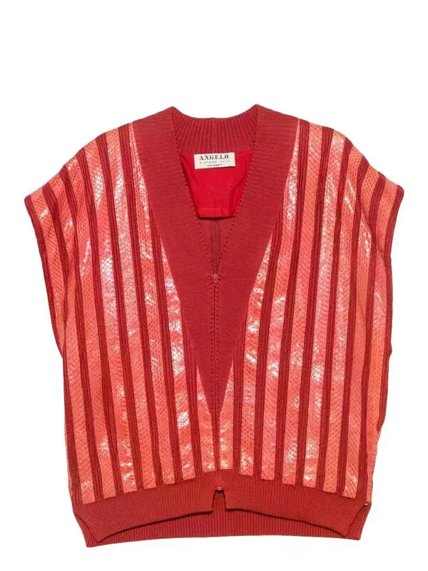 A.N.G.E.L.O. VINTAGE CULT 1980s Snakeskin-effect Ribbed Jacket - Red