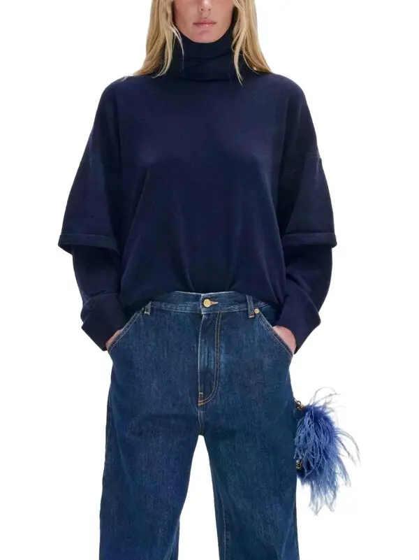 DARKPARK Troy Double-sleeves Sweater - Blue