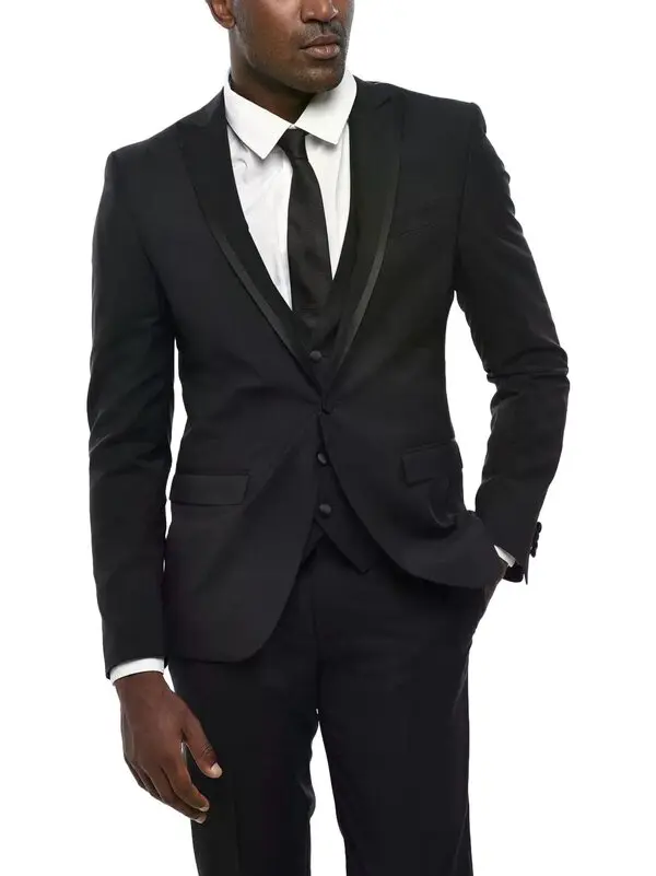 Corneliani Peak-lapel Three-piece Suit - Black