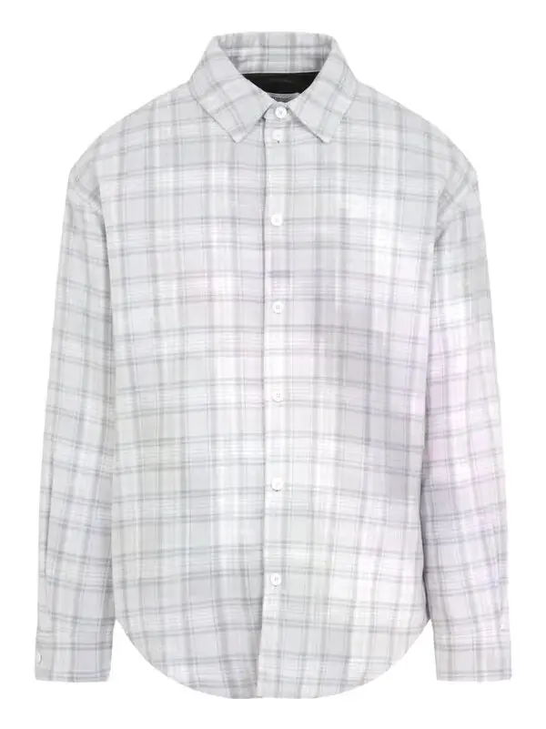 Off-White Check-print Cotton Overshirt - Grey