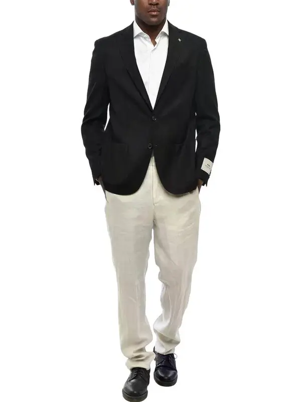 Corneliani Herringbone Single-breasted Blazer - Black