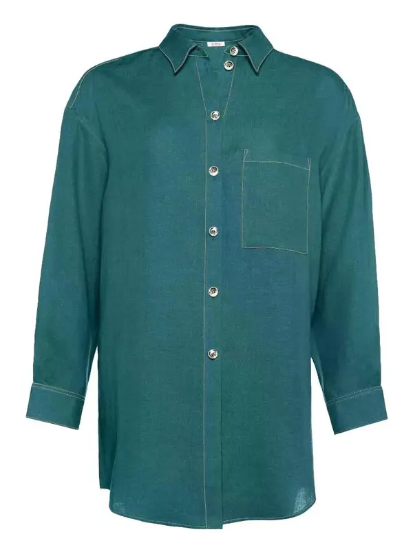 ERES Contrast Stitch Shirt - Green