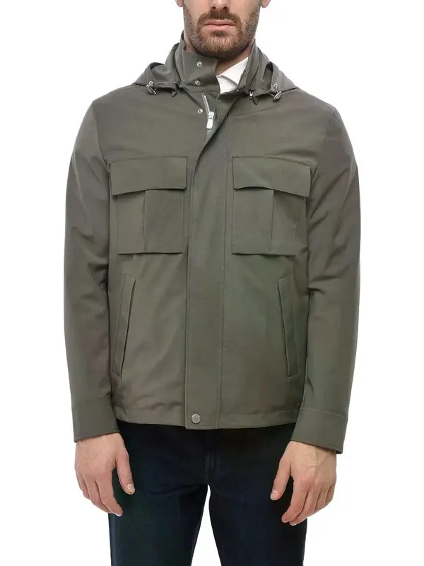 Corneliani Utility Jacket With Detachable Drawstring Hood - Green