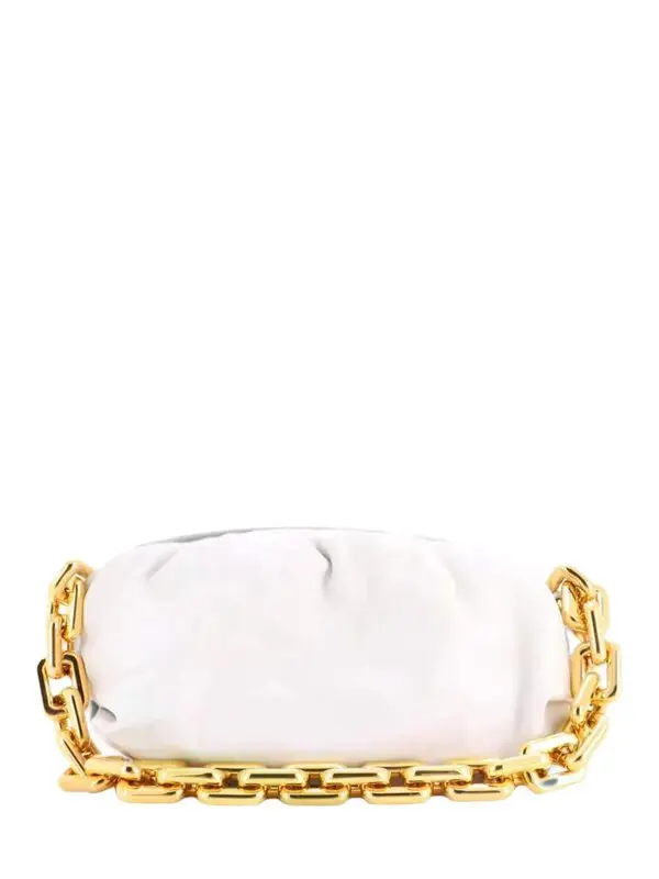 Bottega Veneta The Chain Pouch Leather Shoulder Bag - White