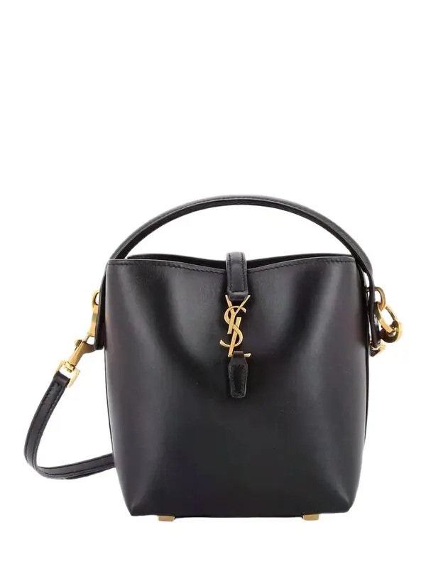 Saint Laurent Le 37 Leather Mini Bucket Bag - Black