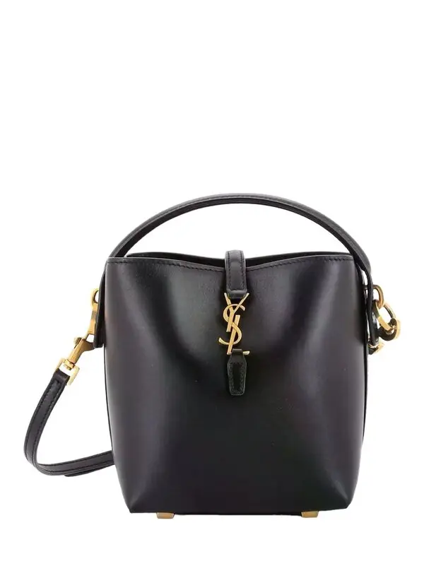 Saint Laurent Le 37 Leather Mini Bucket Bag - Black