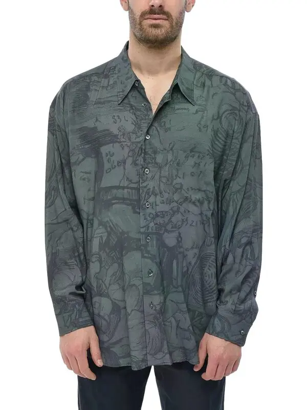 MAGLIANO Graphic-print Chest-pocket Shirt - Green