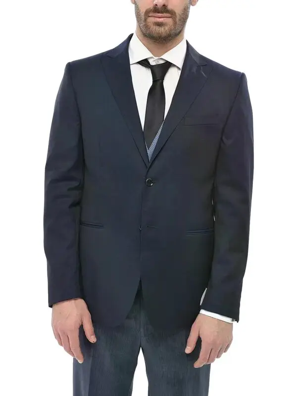 Corneliani Single-breasted Pinstriped Suit - Blue