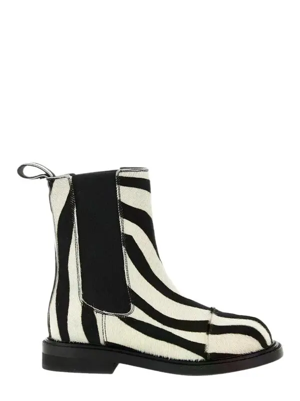 Moschino Zebra Print Chelsea Boots - White