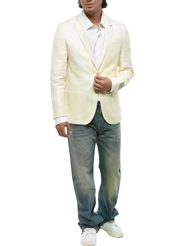 Corneliani Single-breasted Linen-blend Blazer - Neutrals