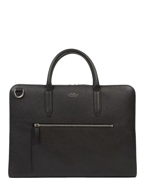 Smythson Ultra Slim Ludlow Leather Briefcase - Black