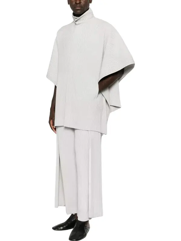 Issey Miyake Pleated High Neck Jacket - Grey