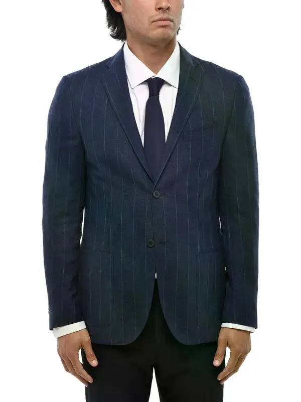 Corneliani Pinstripe Wool-blend Blazer - Blue