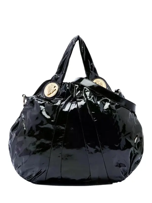 Gucci Patent Leather Hysteria Satchel - Black