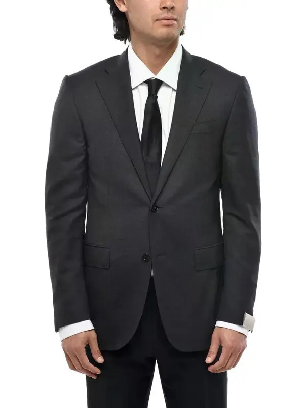 Marina Rinaldi Single-breasted Virgin Wool Blazer - Grey