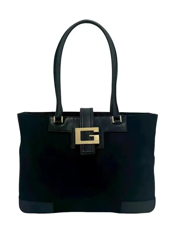 Gucci Canvas Tote Shoulder Bag - Black