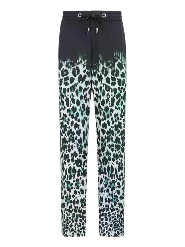 Roberto Cavalli Animal-print Track Pants - Blue