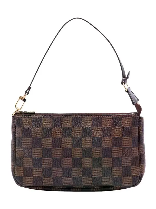 LOUIS VUITTON 2009 Damier Ebene Pochette Accessories Shoulder Bag - Brown