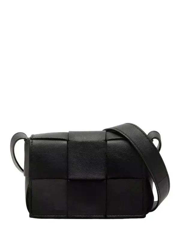 Bottega Veneta Extra Mini Nappa Maxi Intrecciato Cassette Crossbody Bag - Black