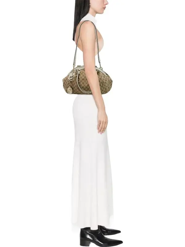 Gucci Gg Canvas Sukey Satchel - White