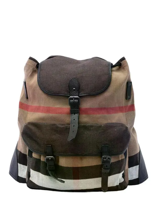 Burberry Mega Check Canvas Korbin Backpack - Brown