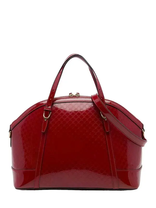 Gucci Patent Leather Dome Satchel - Red