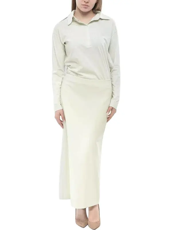 SUPER BLOND A-line Maxi Skirt With Side Slit - Neutrals