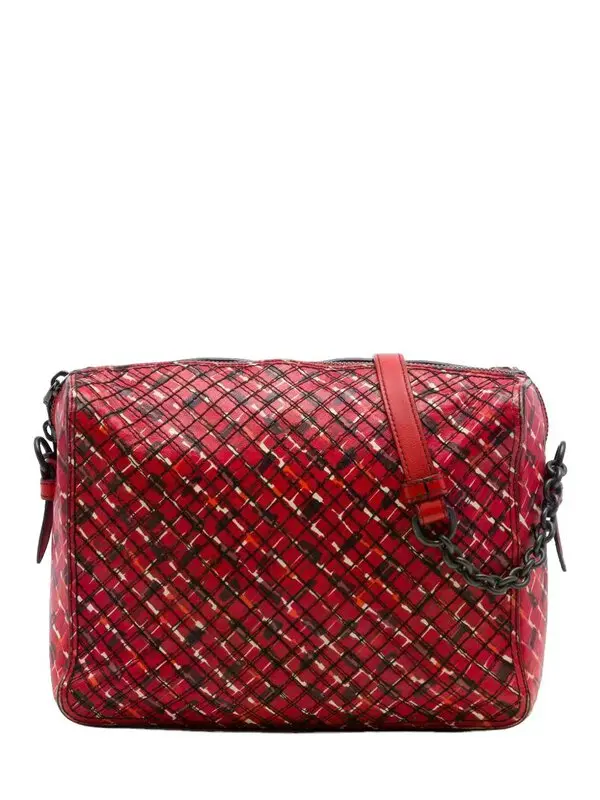 Bottega Veneta Printed Leather Camera Bag - Red