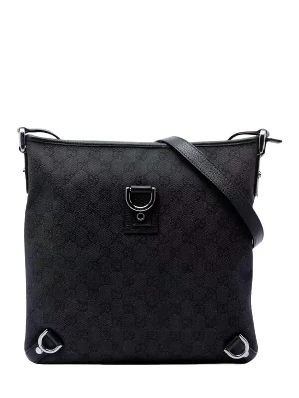 Gucci Gg Monogram Abbey D Ring Crossbody Bag - Black