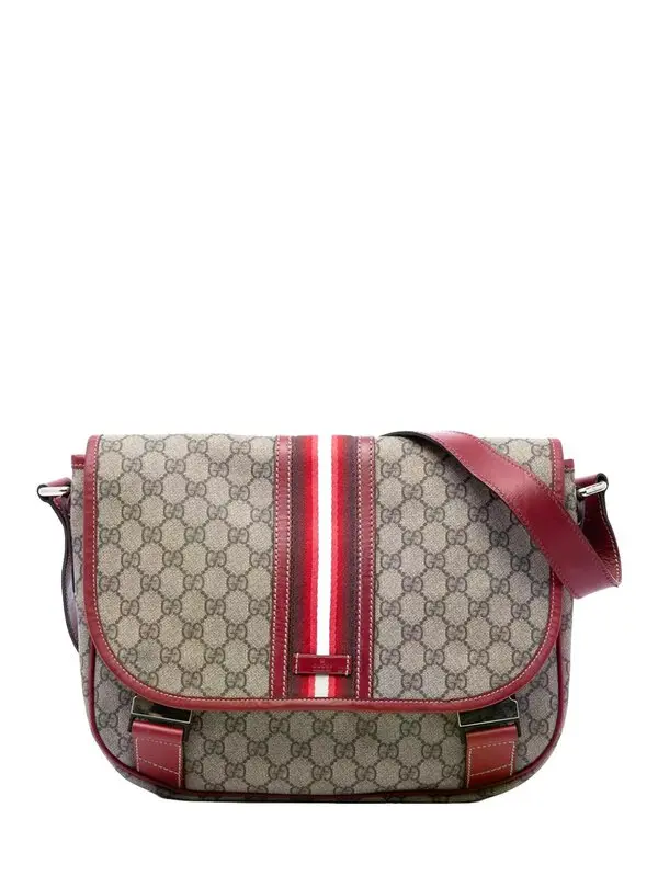 Gucci Gg Supreme Web Crossbody Bag - Neutrals