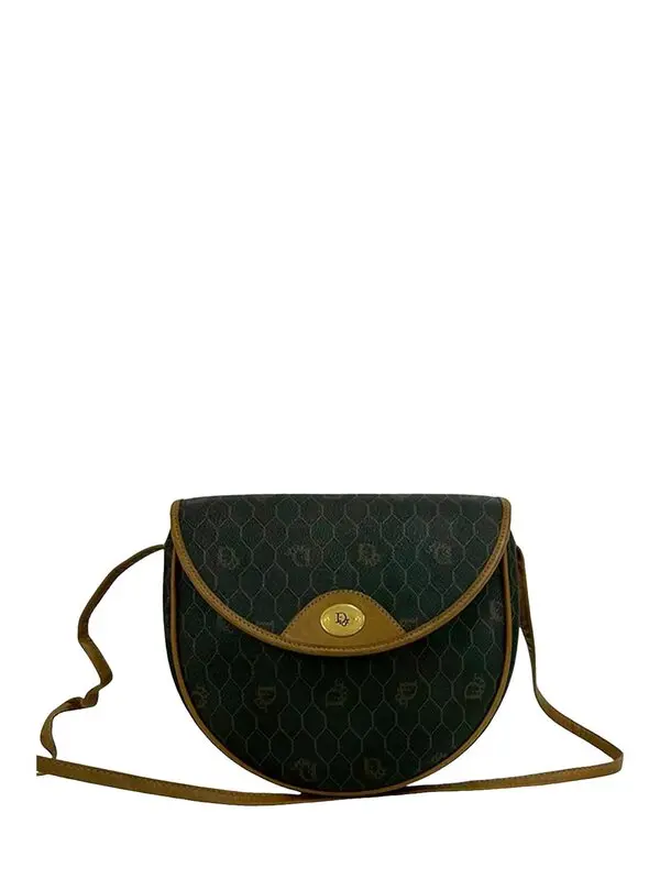 Dior Honeycomb Coated Canvas Crossbody Bag - Black