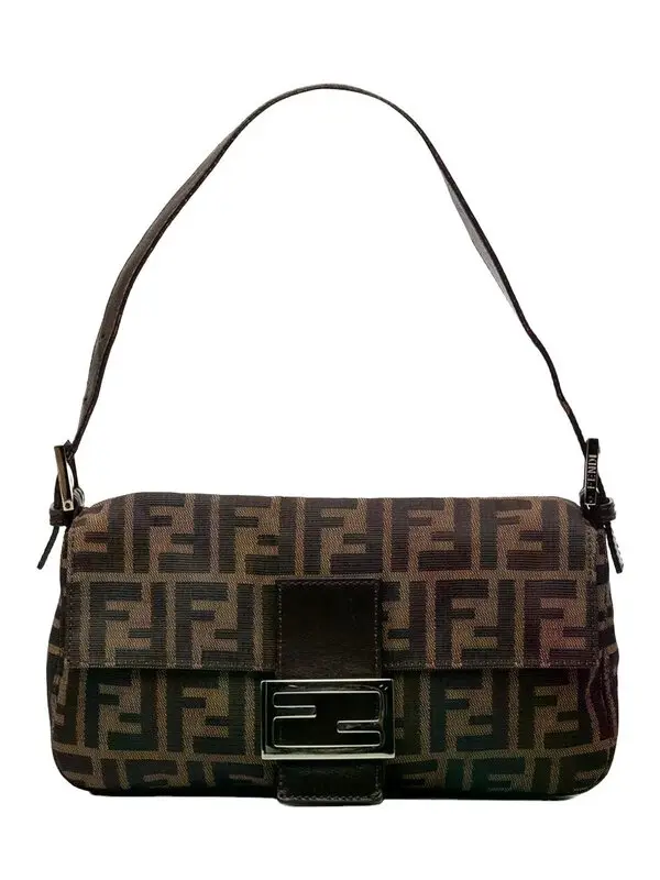 Fendi 20th Century Zucca Canvas Baguette Shoulder Bag - Brown
