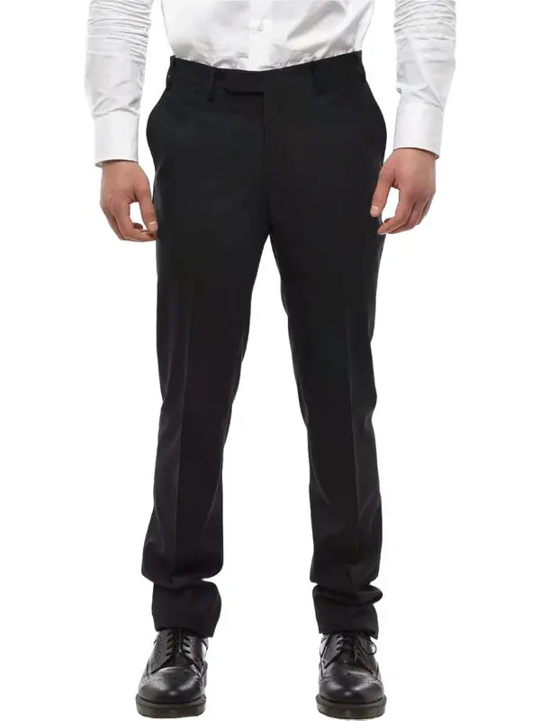 Corneliani Pressed Crease Virgin Wool Trousers - Blue