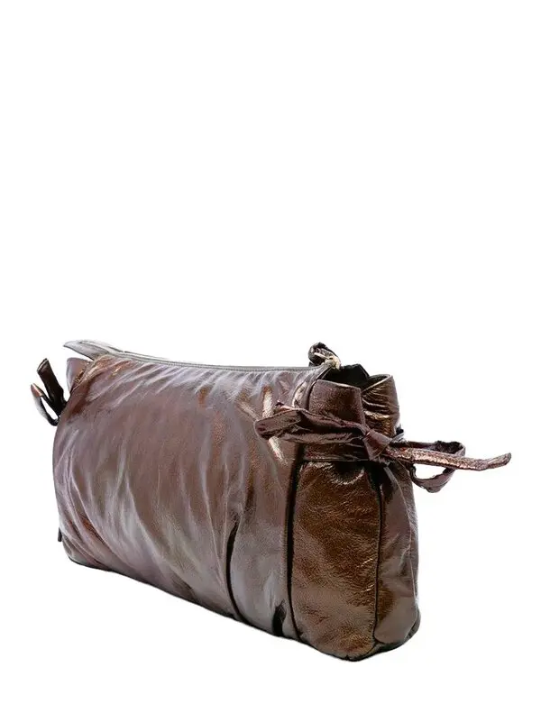 Gucci Patent Leather Hysteria Clutch Bag - Brown