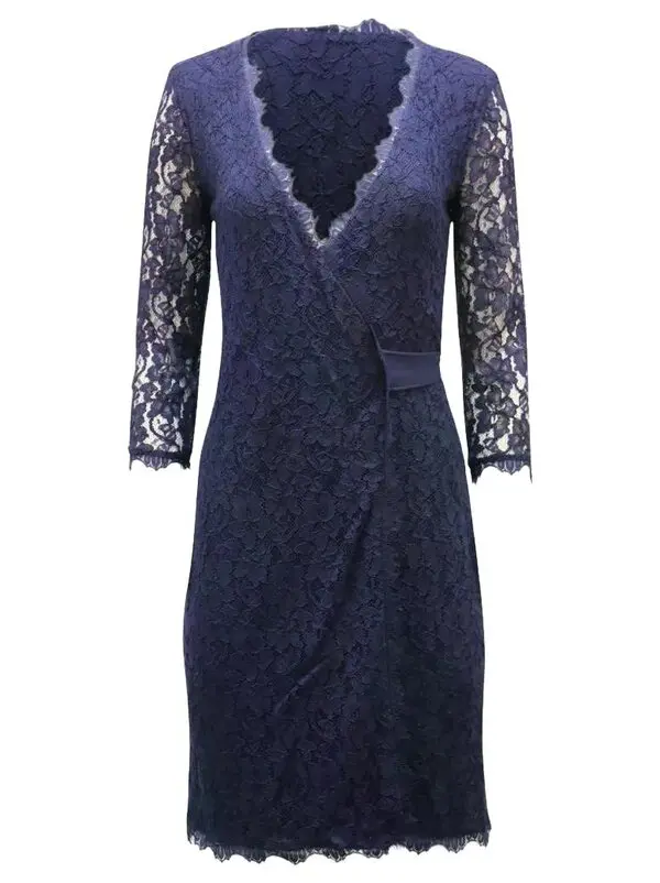 Diane Von Furstenberg Lace Wrap Dress - Blue