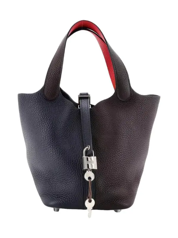 Hermès Picotin Lock Bag Pm Tricolor Clemence Bucket Bag - Blue