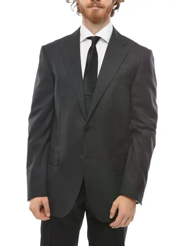 Corneliani Single-breasted Flap-pocket Blazer - Grey