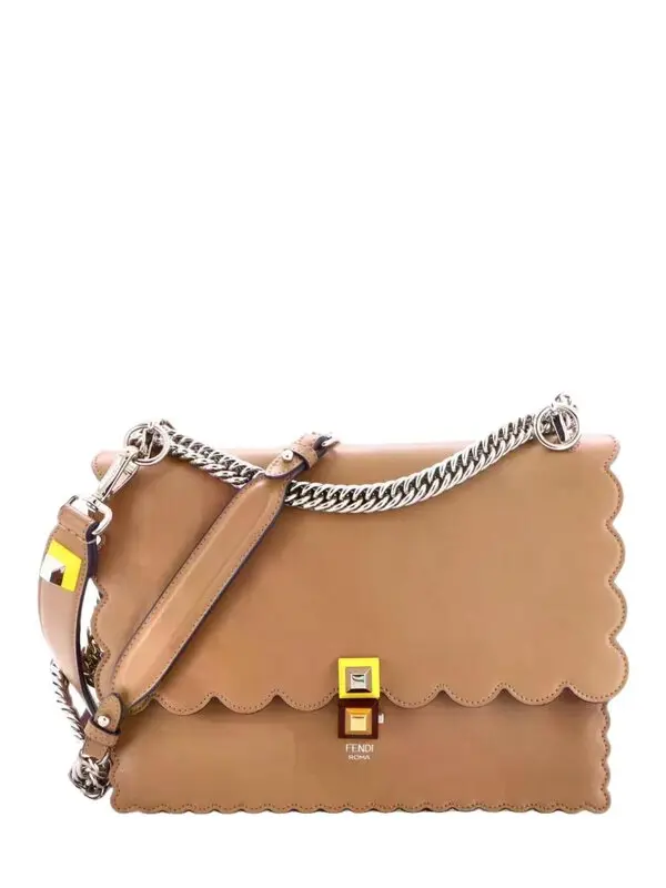 Fendi Kan I Bag Leather Medium Shoulder Bag - Brown
